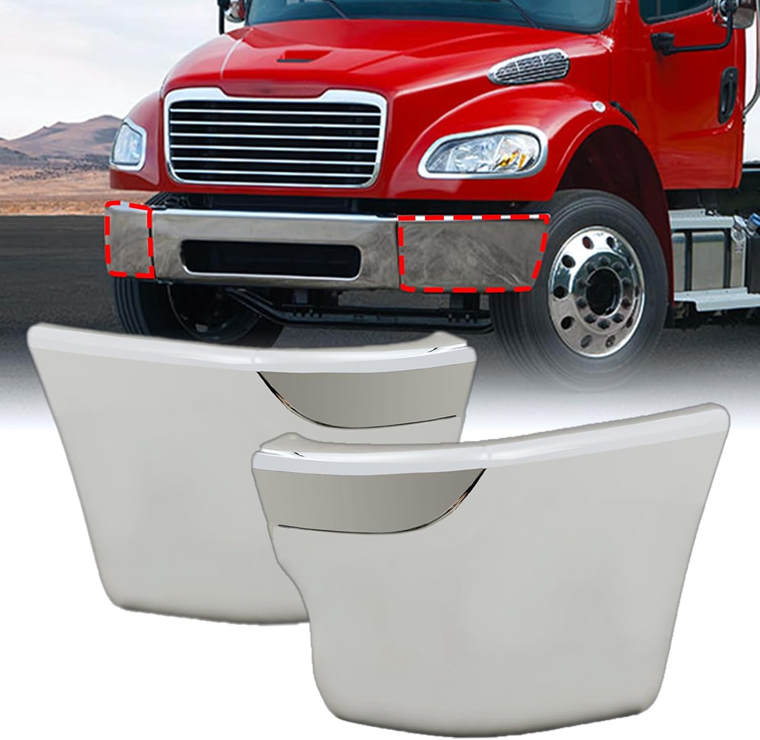 PENSUN Bumper End Chrome Corner Trim Replacement Fit For Freightliner ...