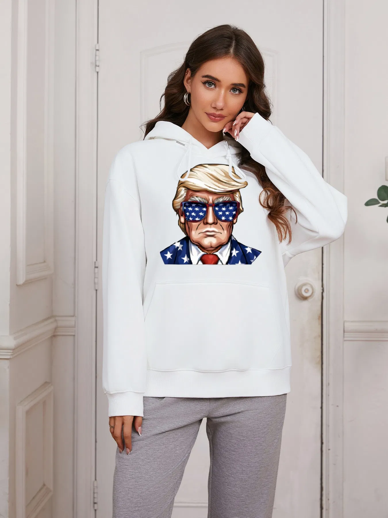 Women Basic Sweatshirt Casual Hooded Sweatshirt Autumn Winter Padded ...