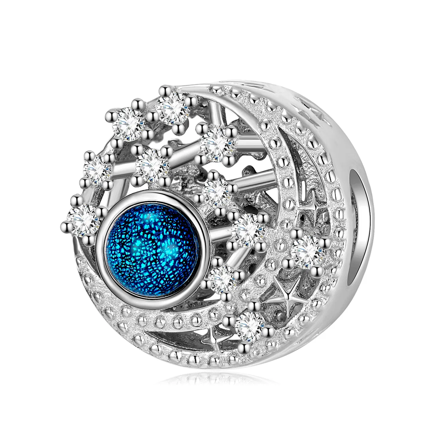 Blue Moon Catching Dream Net Beads And Starry Sky