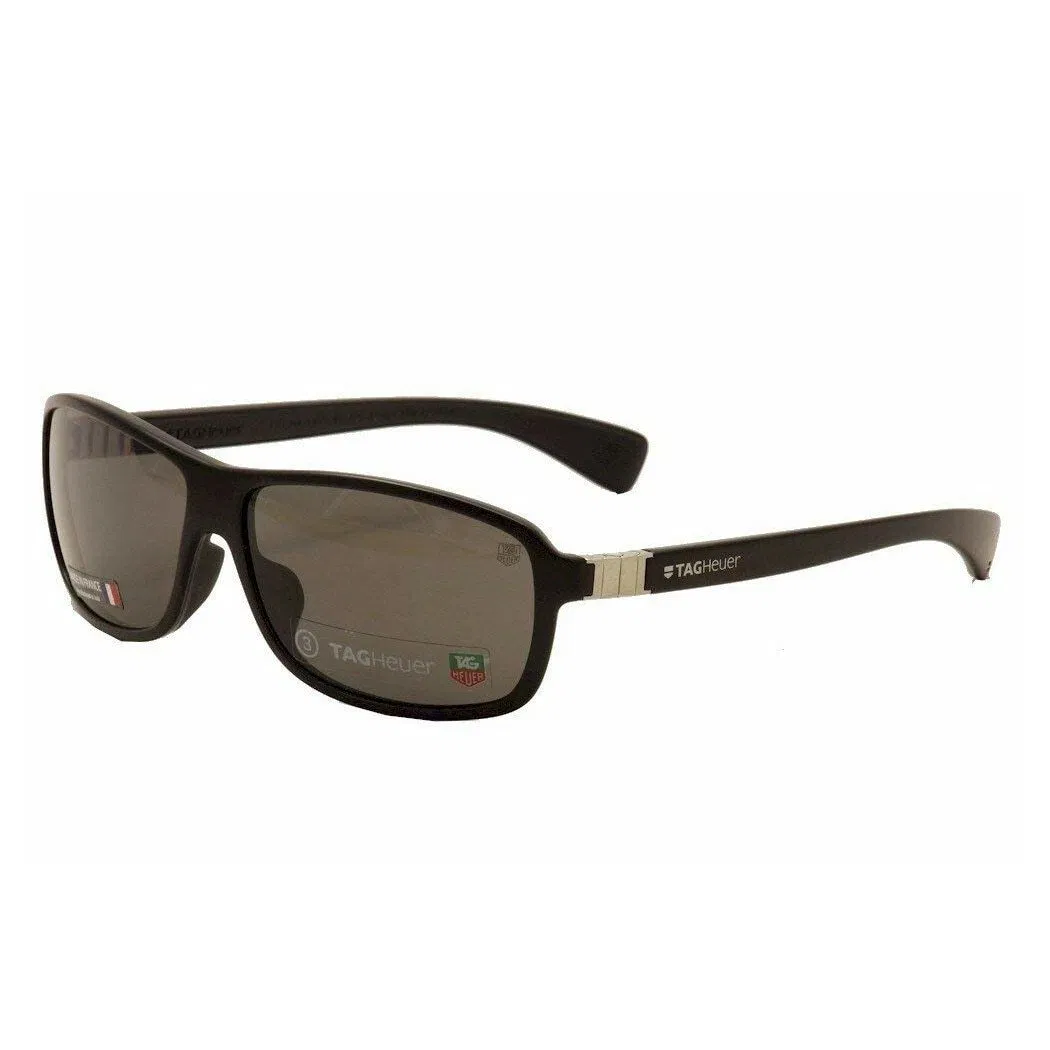 TAG Heuer 9302 101 Legend Black Rectangular Sunglasses with Grey Lenses