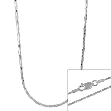 Sterling Silver Italian 1mm Diamond Cut Snake Chain Necklace 16" 18" 20 ...