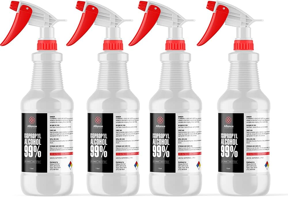 Isopropyl Alcohol 99% - 4 Quart Spray Bottles - High Purity ...