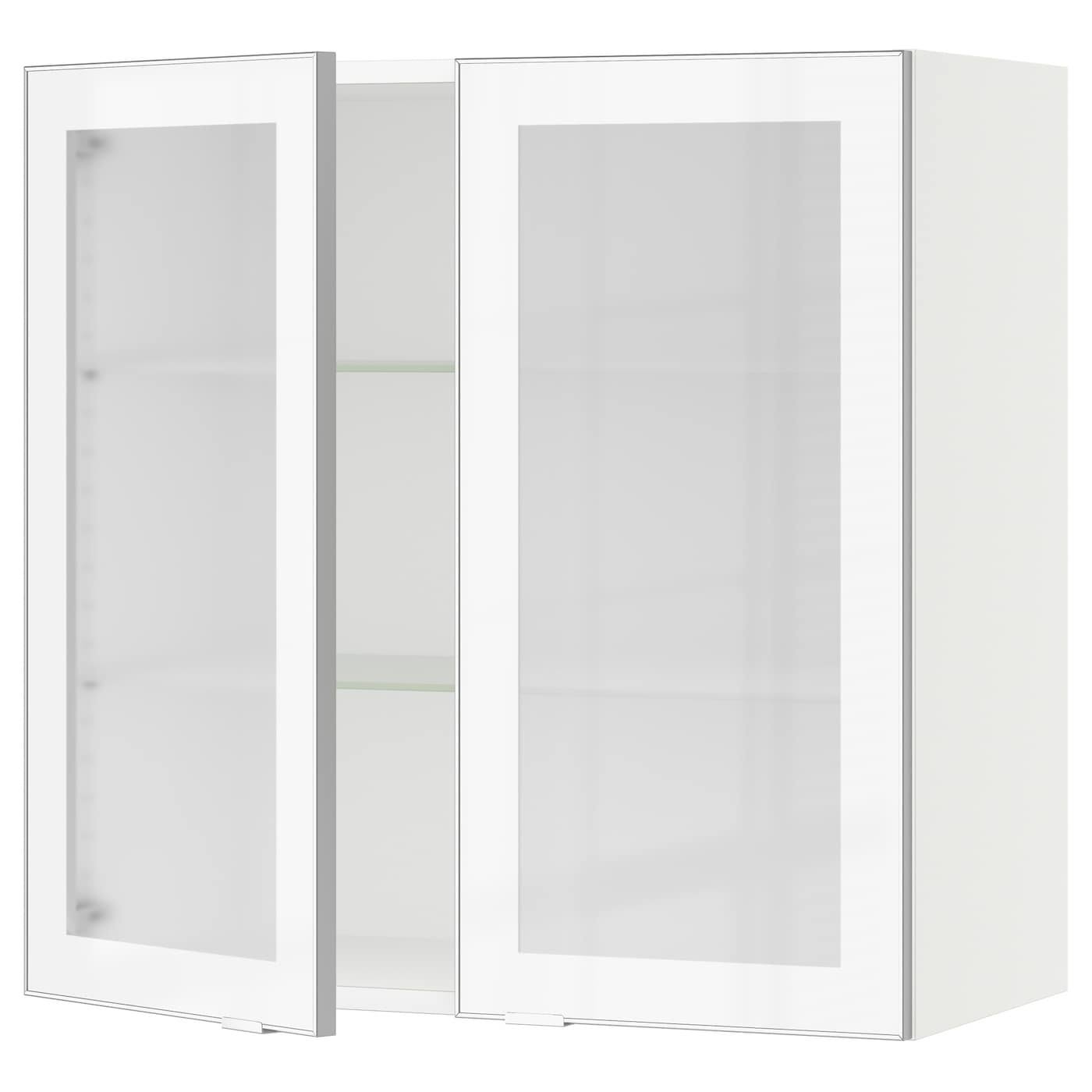 IKEA - SEKTION Wall Cabinet with 2 Glass Doors, white/Jutis Frosted ...