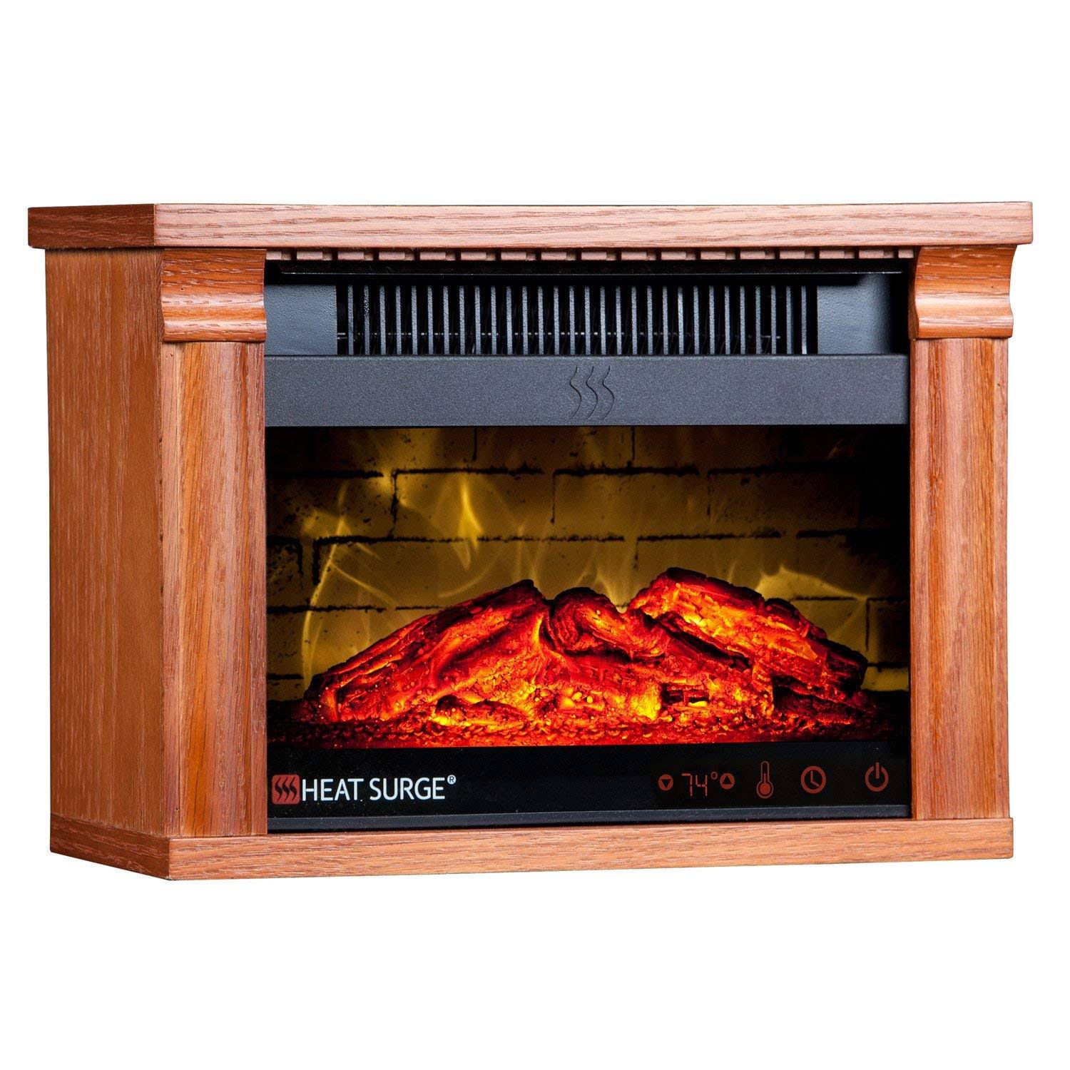 Heat Surge Mini Glo Portable Electric Fireplace Heater, Remote Control ...