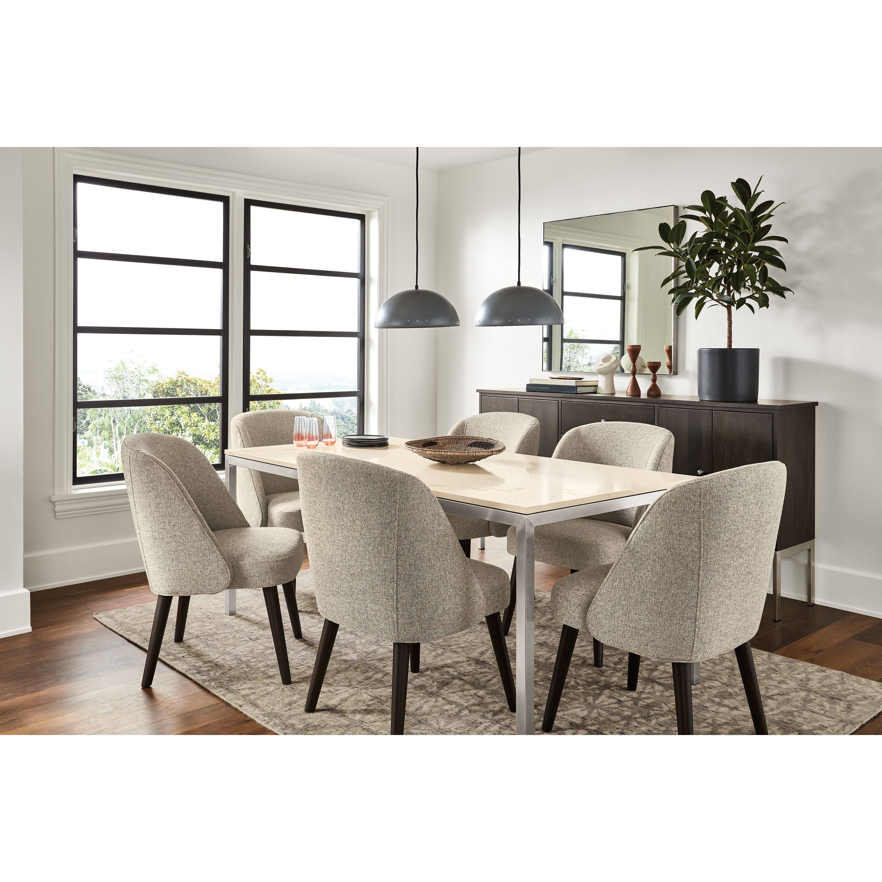 Room u0026 Board | Modern Cora Side Chair in Sumner Linen w/ Charcoal ...