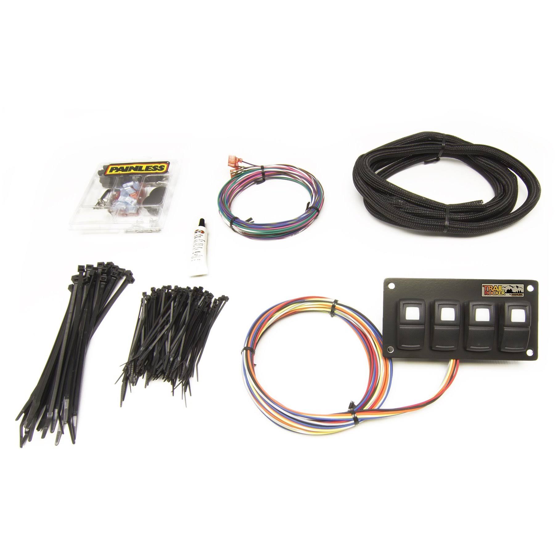 Painless WIRING 57107 Trail Rocker - 4 Switch Panel - Dash Mount ...