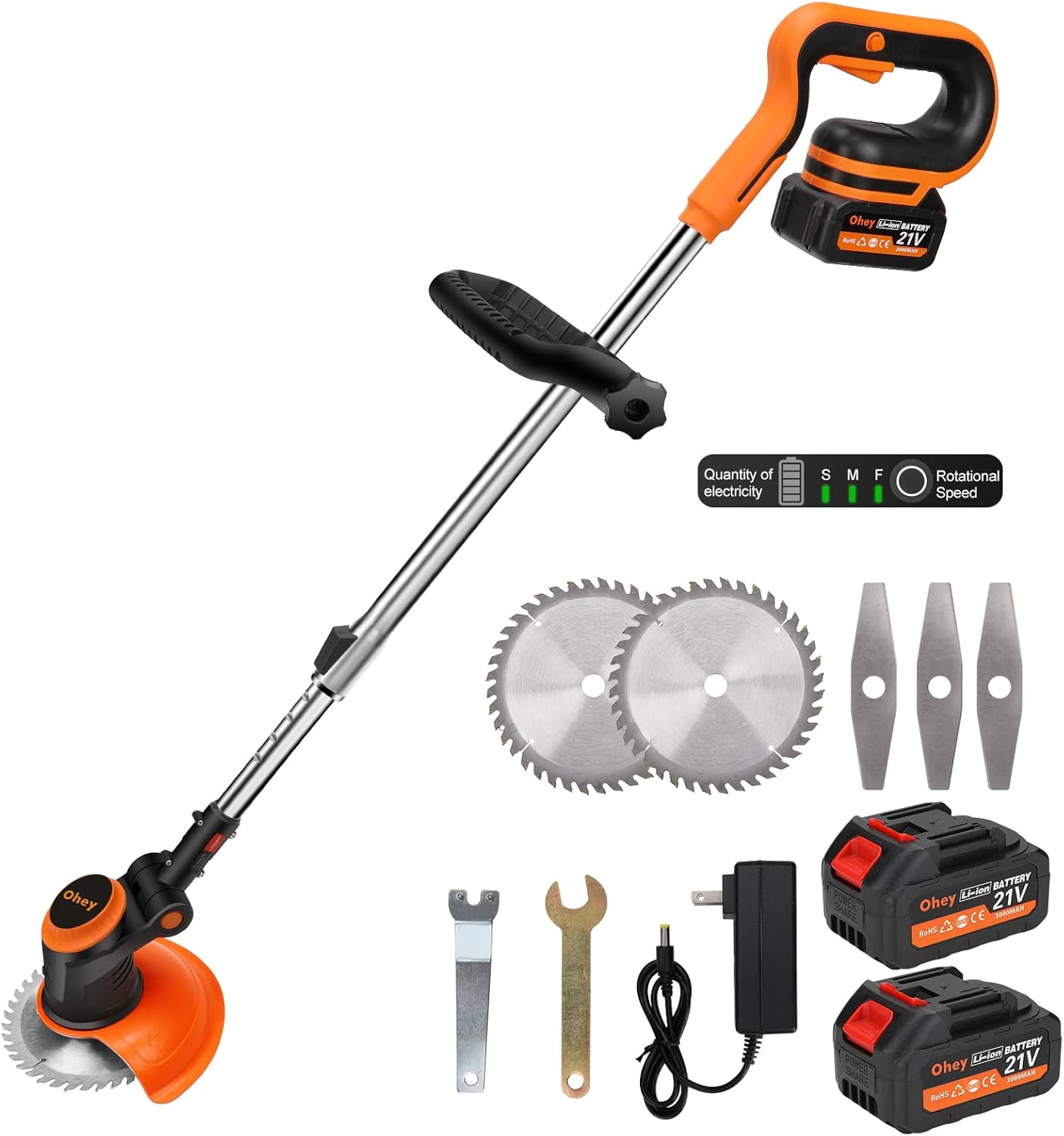 Brushless Motor Weed Eater, 3 Level Adjustable Speed Electric Weed ...