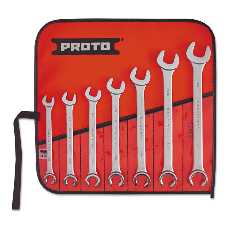 Proto J3700A 7 Piece Combination Flare Nut Wrench Set - 6 Point ...